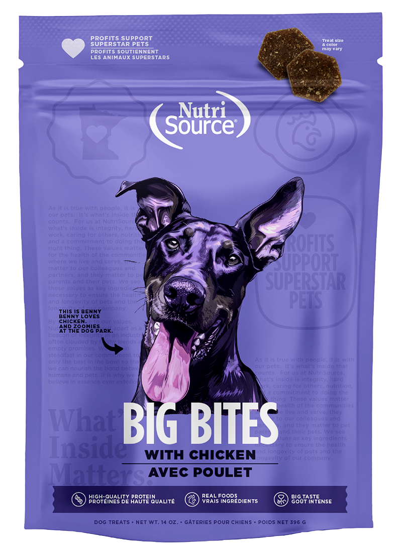 NutriSource Chicken Big Bites High-Quality Protein Dog Treats ...